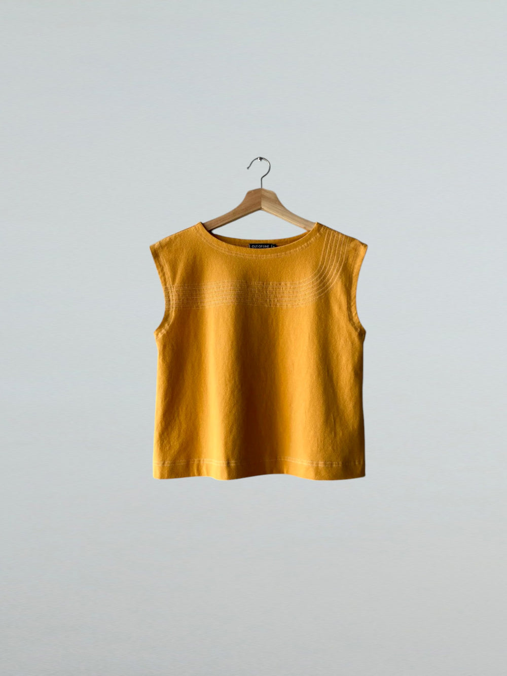 Shell Shirt with White Lines Stitched From Front to Back